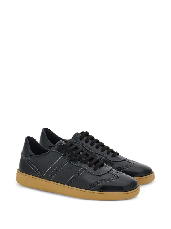 FERRAGAMO Logo-debossed Leather Sneakers