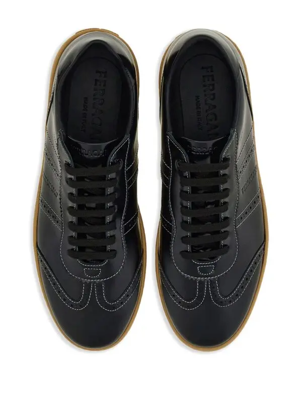 FERRAGAMO Logo-debossed Leather Sneakers