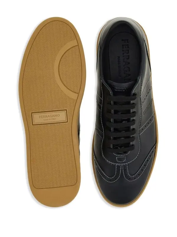 FERRAGAMO Logo-debossed Leather Sneakers