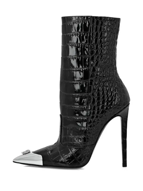 Philipp Plein 120mm Skull-appliqué Croco Boots
