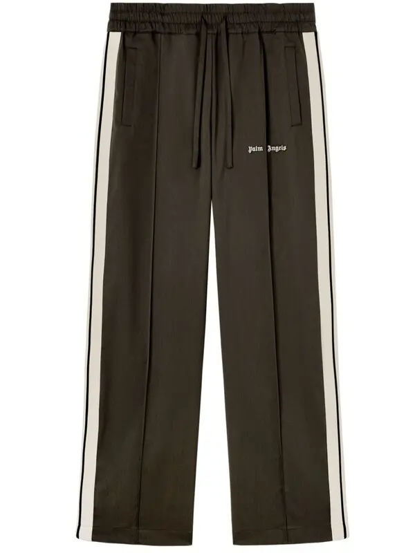 Palm Angels Logo-embroidered Wool Track Pants - Brown