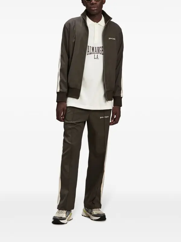 Palm Angels Logo-embroidered Wool Track Pants - Brown