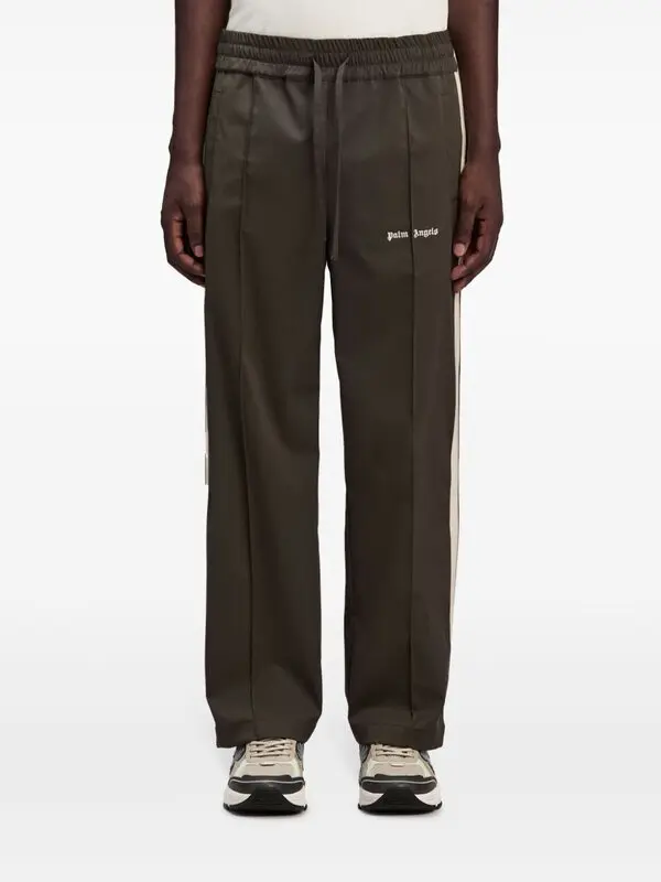 Palm Angels Logo-embroidered Wool Track Pants - Brown