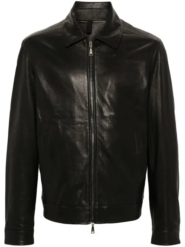 レザージャケット・コート Tagliatore Tailored Lambskin Leather Jacket Tagliatore Leather Jacket In Black - 56% Off | Editorialist