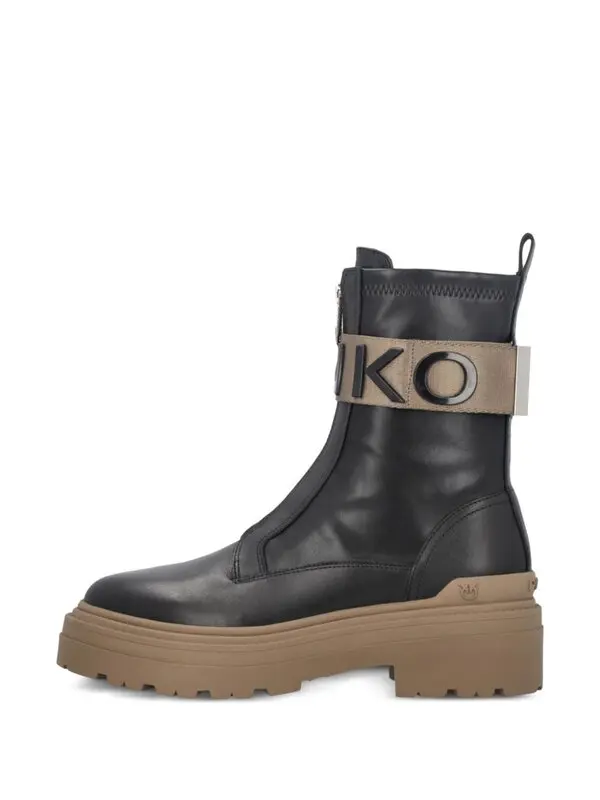 Pinko Mia Logo-strap Ankle Boots - Black