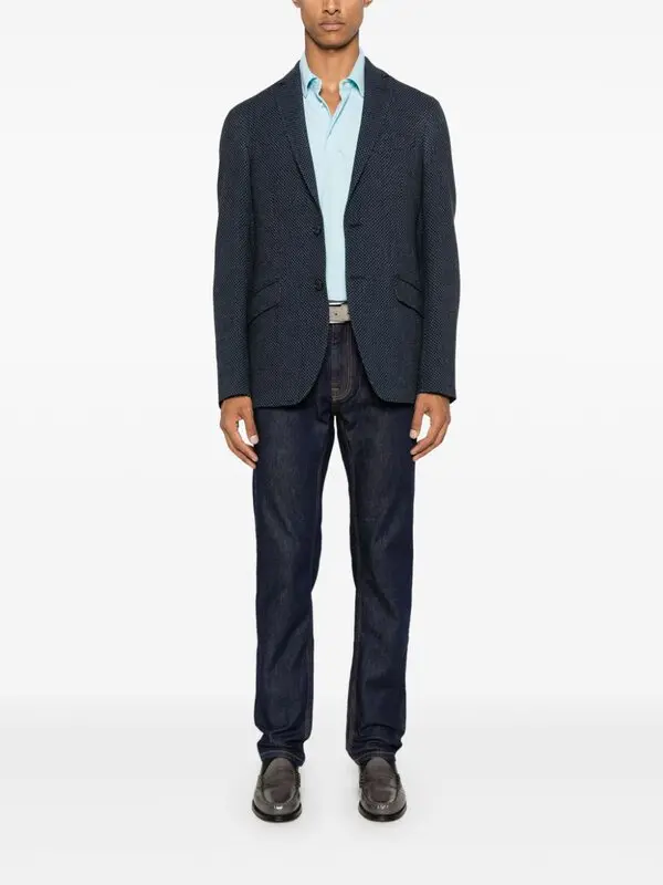 Etro Pegaso-motif Polo Shirt - Blue