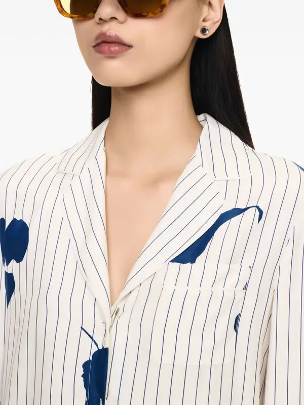 Off-White Striped Poplin Pajama Shirt