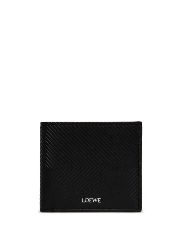 Loewe Stamped Bi-fold Wallet - Black