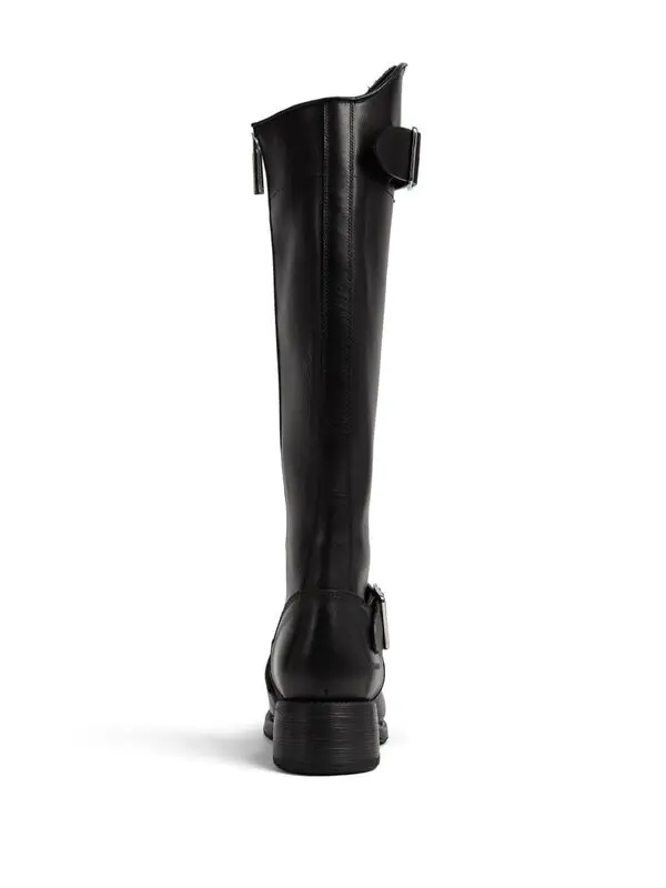 Dsquared2 Logo-debossed Leather Knee High Boots