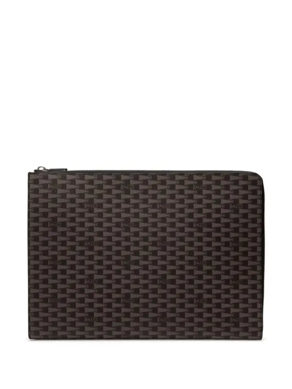 Bally Pennant Print Laptop Bag - Brown
