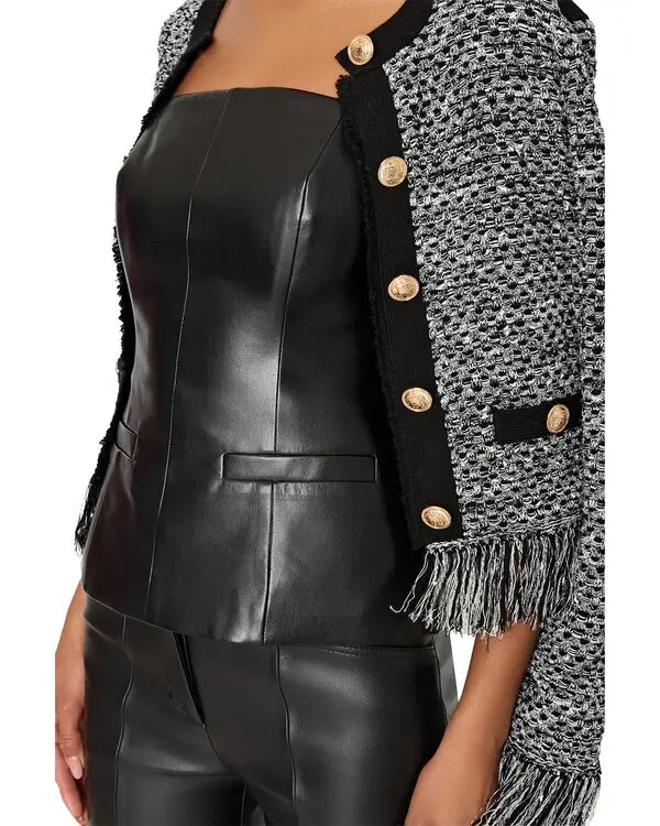 MILLY Kaia Crewneck Cardigan Sweater