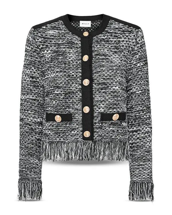 MILLY Kaia Crewneck Cardigan Sweater