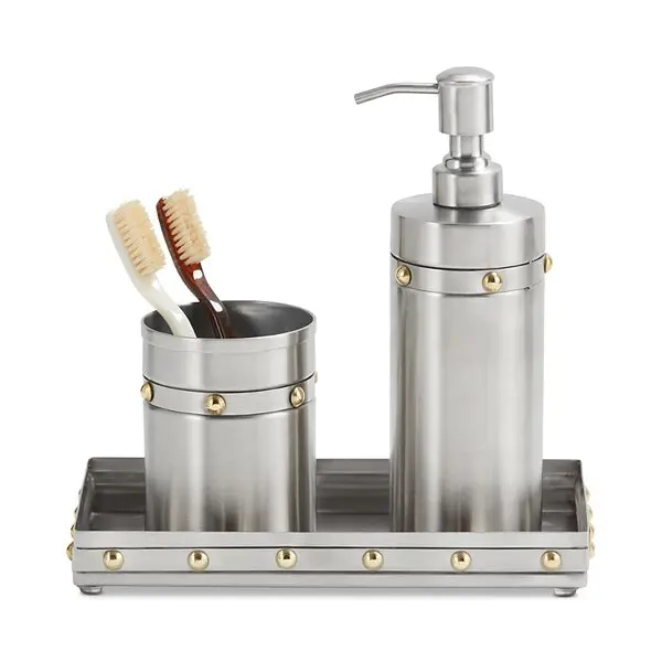 ROSELLI Rivets 3 Piece Bath Accessory Set - Silver