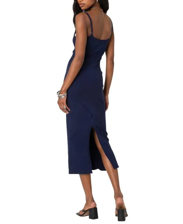 EDIKTED Air Back Slitted Midi Dress
