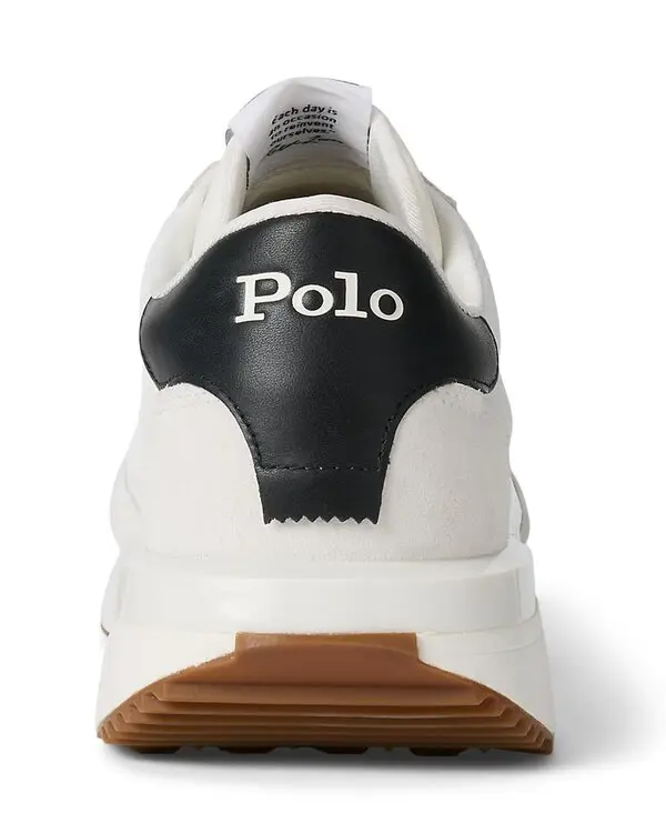 Polo Ralph Lauren Train 89 Suede Paneled Sneakers - White Multi