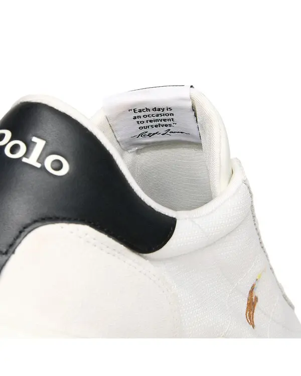 Polo Ralph Lauren Train 89 Suede Paneled Sneakers - White Multi