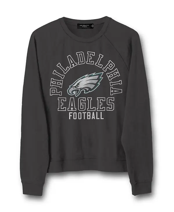 Junk Food Clothing Nfl Flocked Raglan Crew Fleece - Philadelphia Eagles