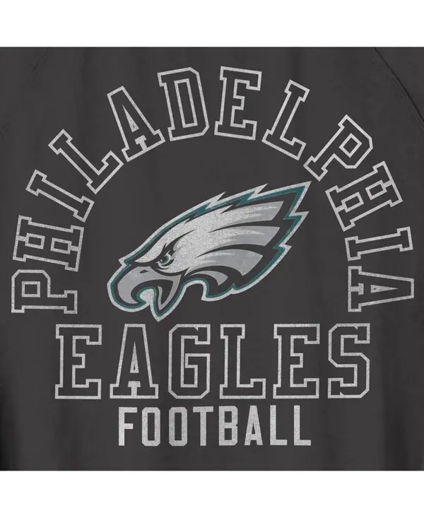 Junk Food Clothing Nfl Flocked Raglan Crew Fleece - Philadelphia Eagles