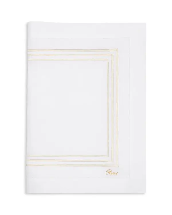 PRATESI Tre Righe Table Runner, 15 X 90 - White/beige