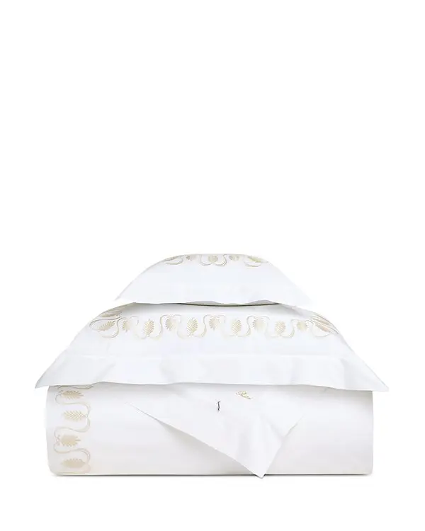PRATESI Paolina Duvet Cover, Twin - White/sage