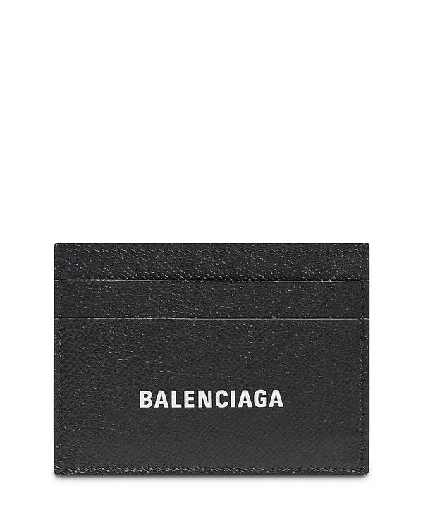Balenciaga Leather Card Case - Black/l White