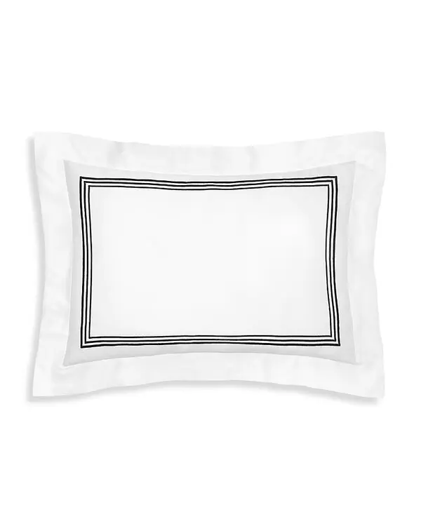 PRATESI Tre Righe Splendore Queen Sham - White/black