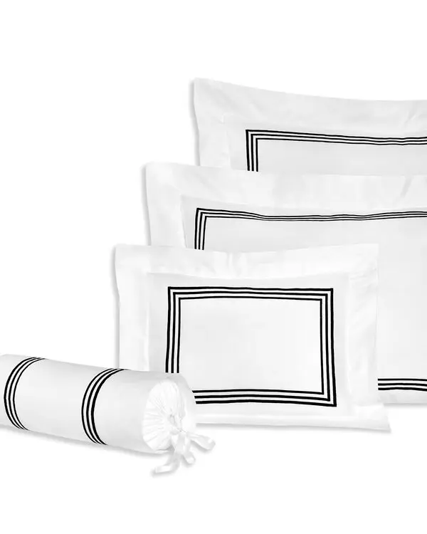 PRATESI Tre Righe Splendore Queen Sham - White/black