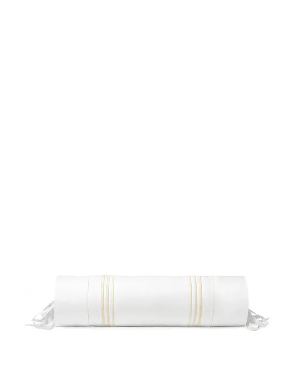 PRATESI Tre Righe Neckroll Sham - White/beige
