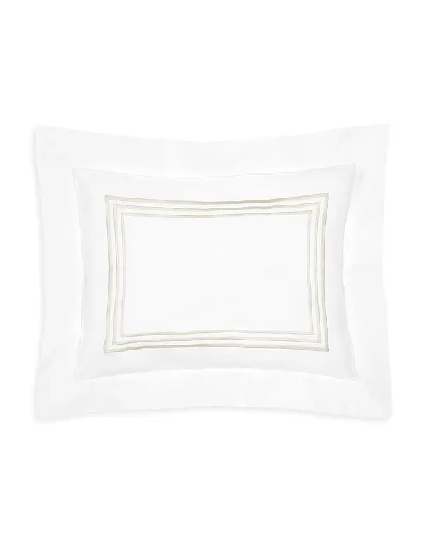 PRATESI Tre Righe Boudoir Sham - White/sage