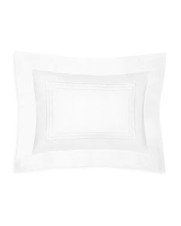 PRATESI Tre Righe Boudoir Sham - White/white