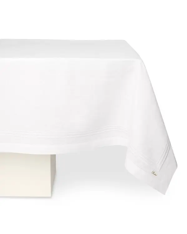 PRATESI Tre Righe Oblong Tablecloth, 70 X 144 - White/white