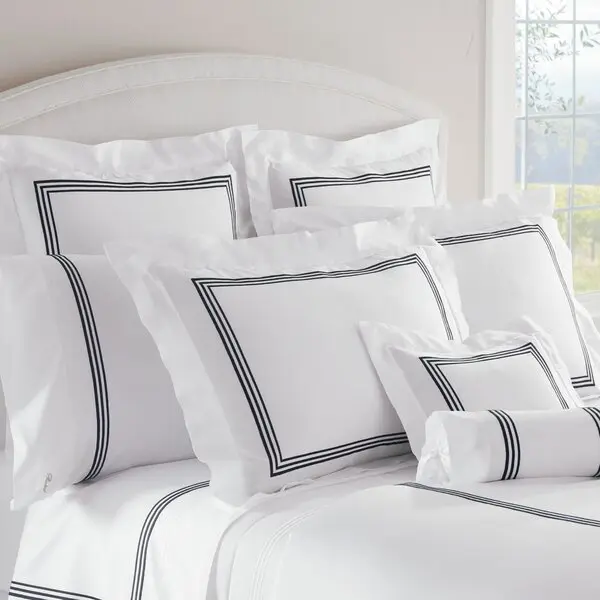 PRATESI Tre Righe Splendore Duvet Cover, King - White/black