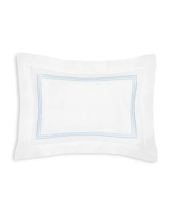 PRATESI Tre Righe Queen Sham - White/light Blue