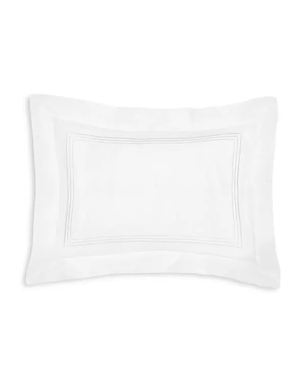 PRATESI Tre Righe Queen Sham - White/white