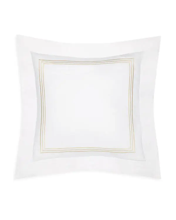 PRATESI Tre Righe Continental Euro Sham - White/beige
