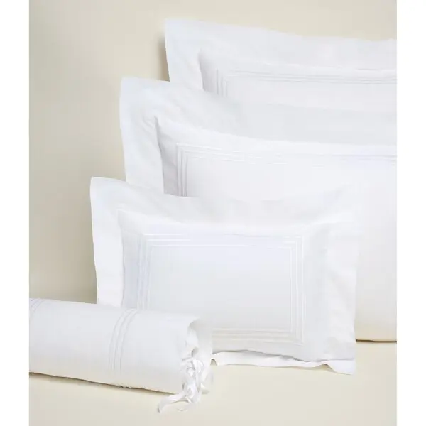 PRATESI Tre Righe Continental Euro Sham - White/white