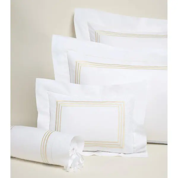 PRATESI Tre Righe Duvet Cover, Twin - White/beige