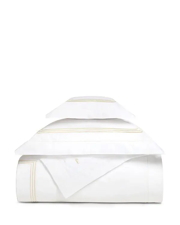 PRATESI Tre Righe Duvet Cover, King - White/beige