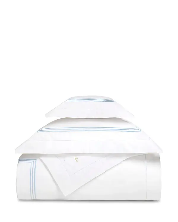 PRATESI Tre Righe Duvet Cover, King - White/light Blue
