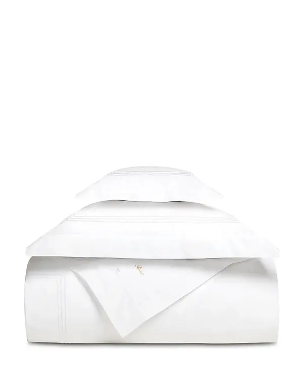 PRATESI Tre Righe Duvet Cover, King - White/white