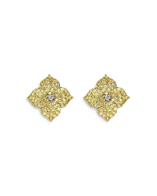 Piranesi Fiore Earrings With Sapphires And Diamonds - Yellow/gold