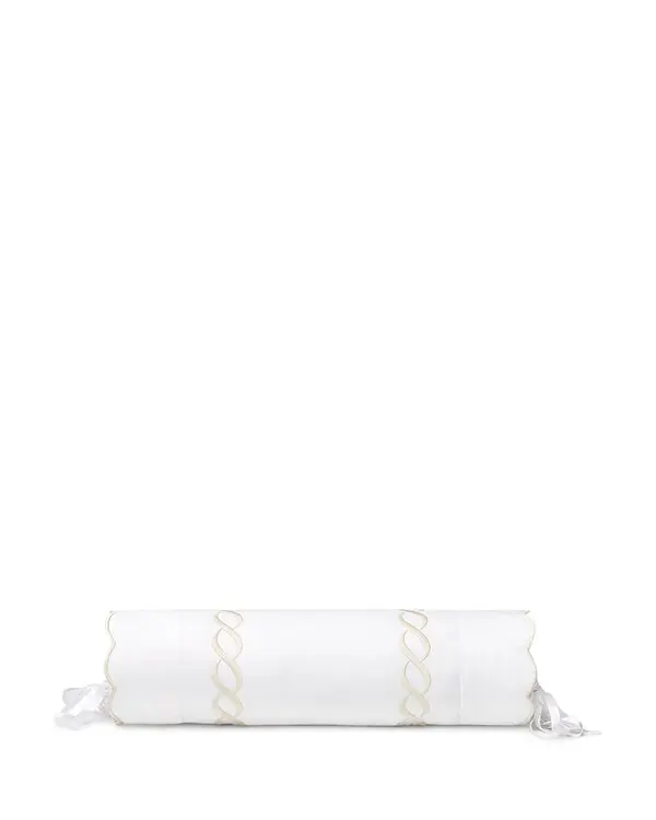 PRATESI Treccia Neckroll Sham - White/beige