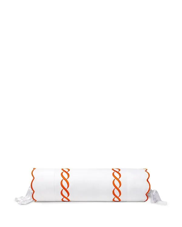 PRATESI Treccia Neckroll Sham - White/orange