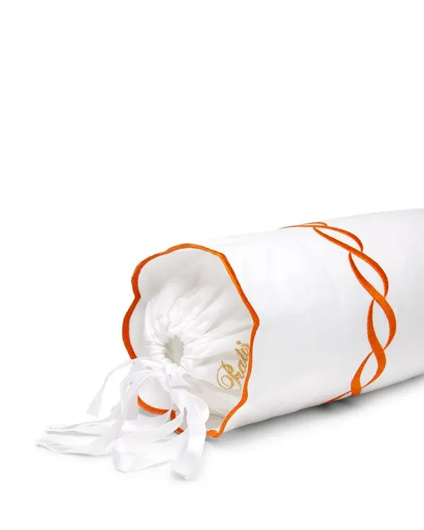PRATESI Treccia Neckroll Sham - White/orange