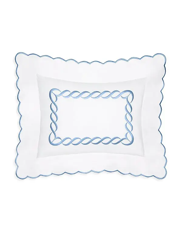 PRATESI Treccia Boudoir Sham - White/medium Blue
