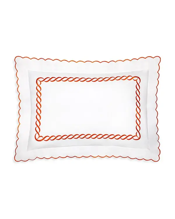 PRATESI Treccia Standard Sham - White/orange