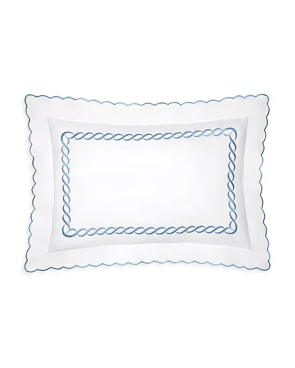 PRATESI Treccia Queen Sham - White/medium Blue
