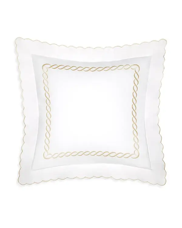 PRATESI Treccia Continental Euro Sham - White/beige
