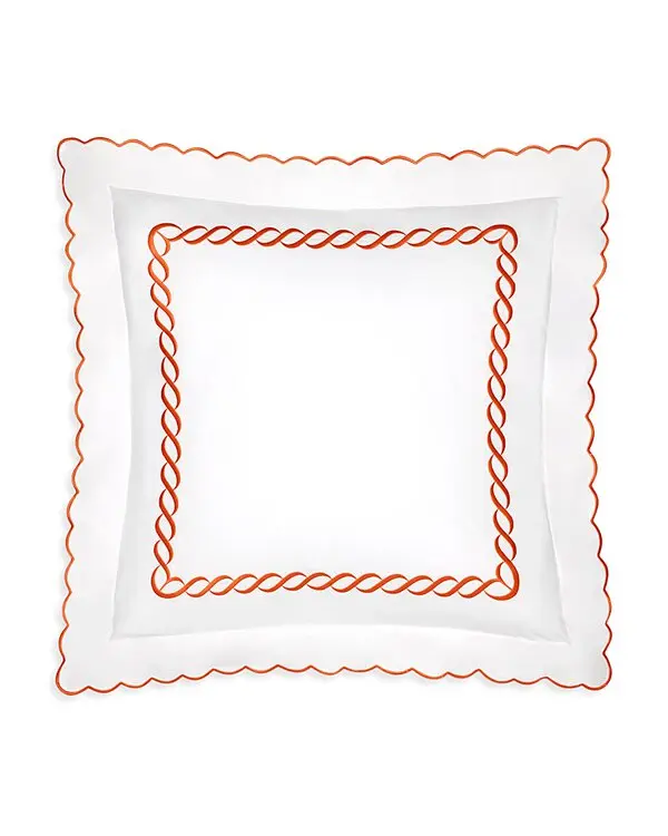 PRATESI Treccia Continental Euro Sham - White/orange