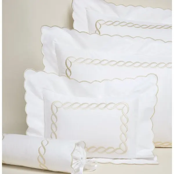 PRATESI Treccia Duvet Cover, Twin - White/beige